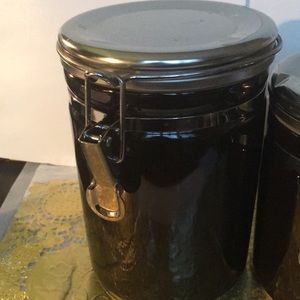 Alco | Kitchen | Vintage Alco Black Canisters With Silver Lids And ...